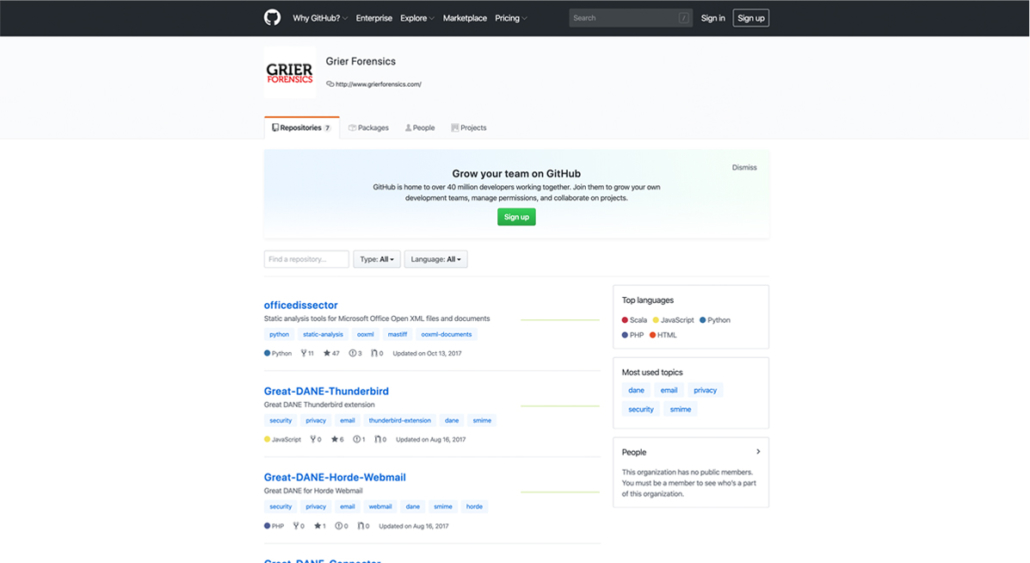 Open Source - Grier Forensics | Creating advanced technology to defend our nation through the ...